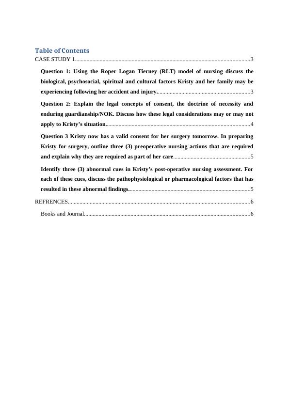 Roper Logan Tierney Model in Nursing: Case Study Analysis