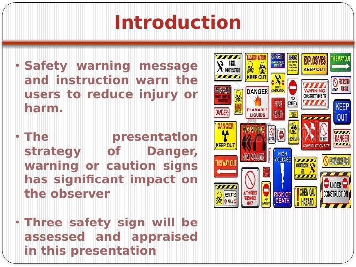 Analysis of Safety Sign Presentation Strategies | Desklib