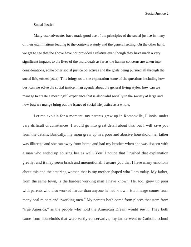 Critical Analysis: Social Justice Theories Applied