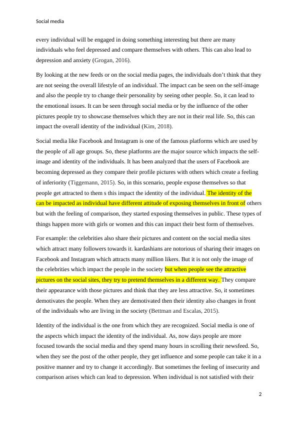 Impact of Social Media on Identity and Self-Image