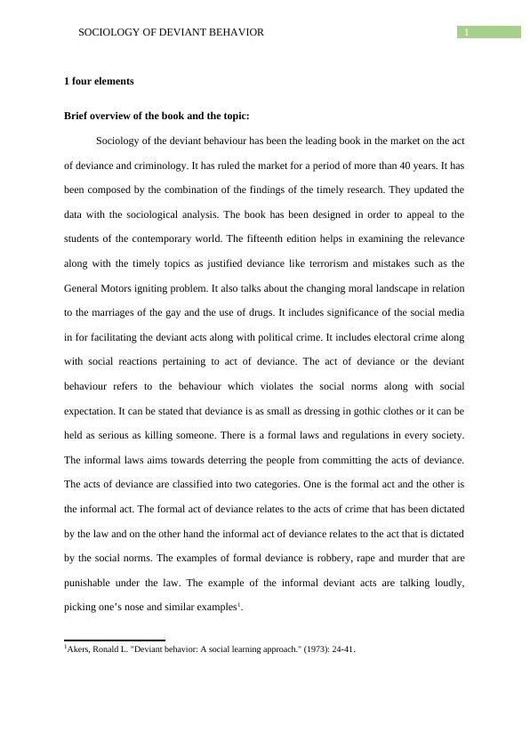 Understanding Deviant Behavior: A Sociological Perspective