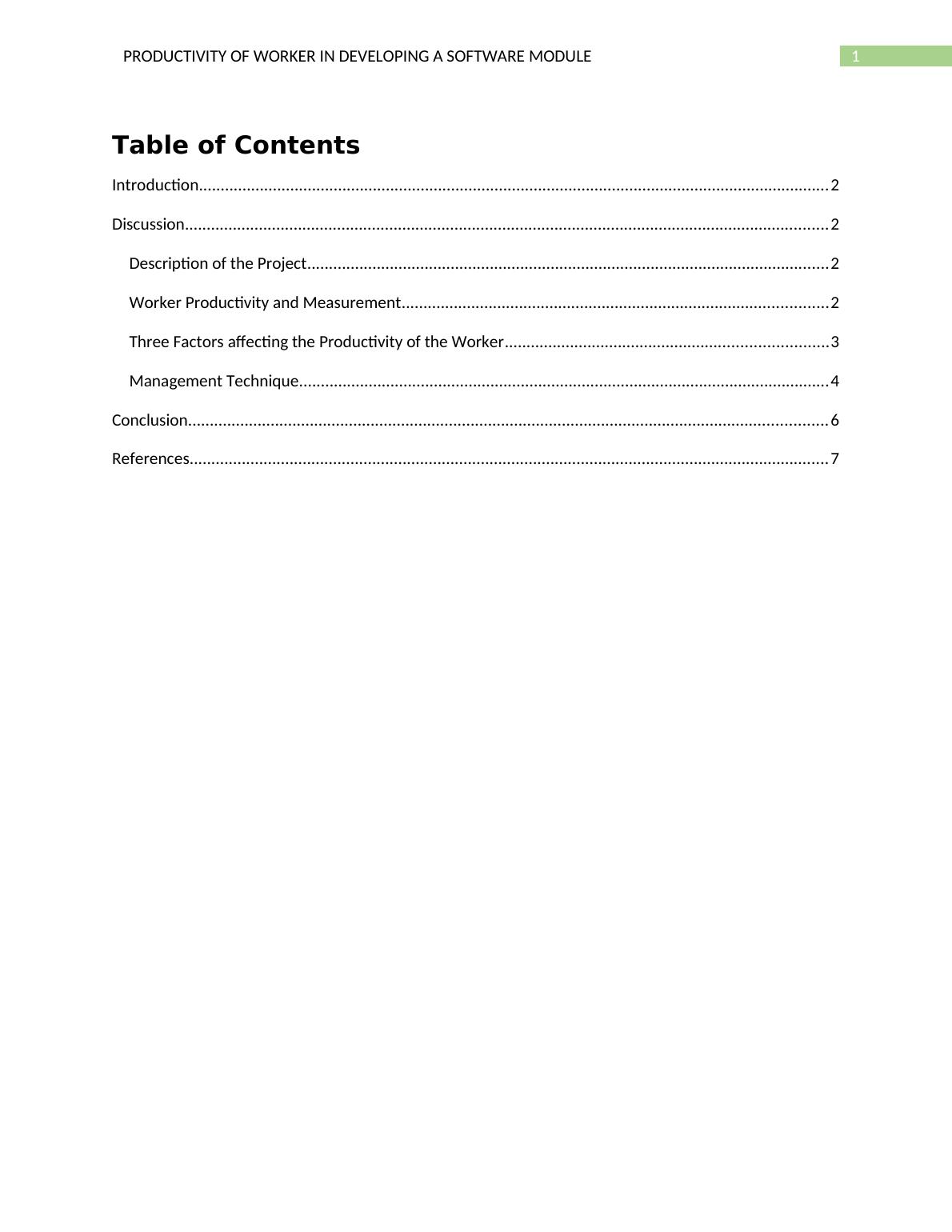 PRJM6002: Maximizing Worker Productivity in Software Module