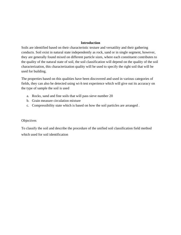 Unified Soil Classification Field Method for Soil Identification