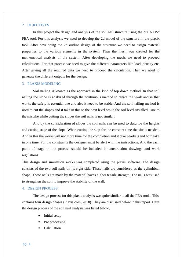 Design and Analysis of Soil Nail Structure using Plaxis FEA Tool
