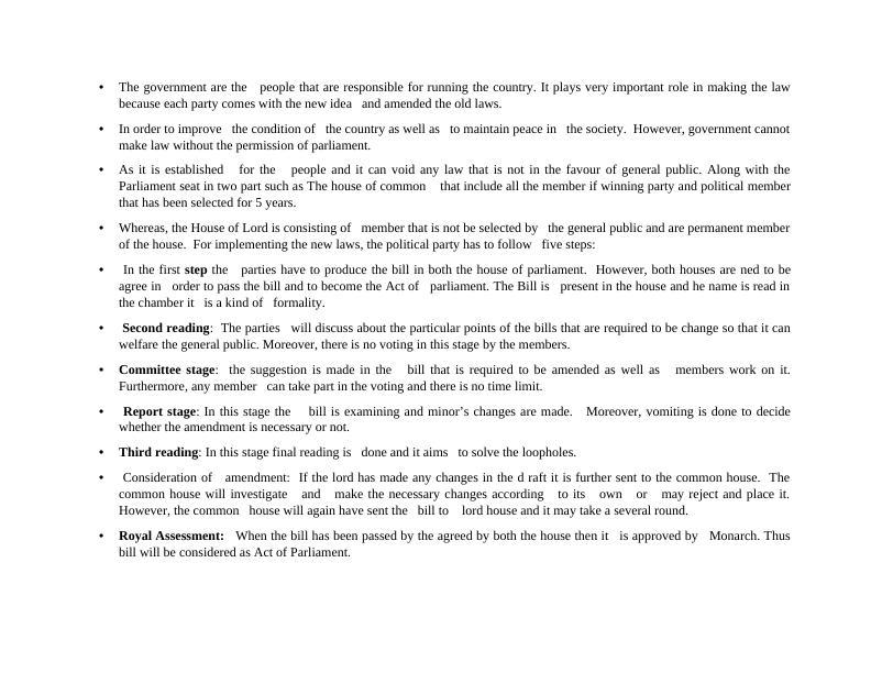 Sources of Law and Role of Government in Law Making | Desklib