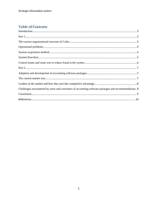 HI5019 - Strategic Information Systems: Coles Software