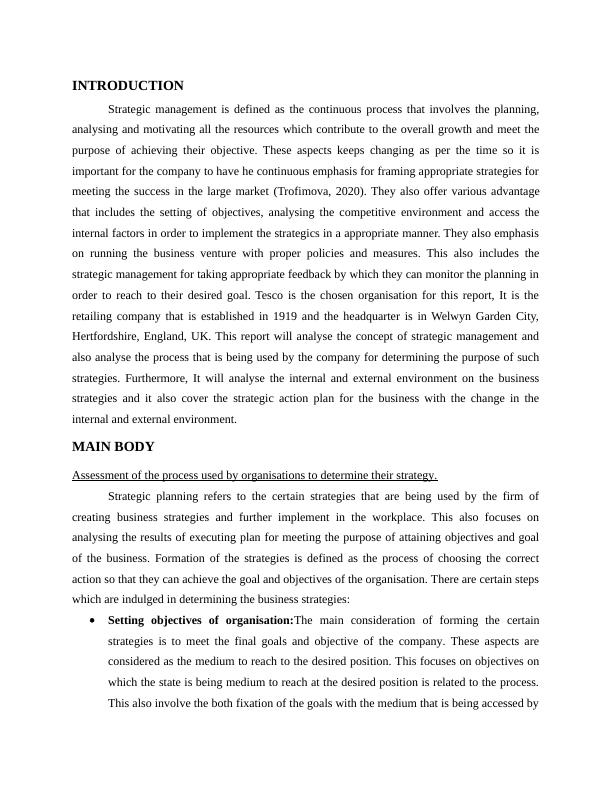 Strategic Management: Assessment, Evaluation, and Review of Tesco's ...