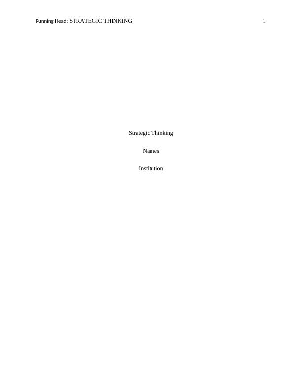 Strategic Thinking: Implementing Galbraith’s Star Model