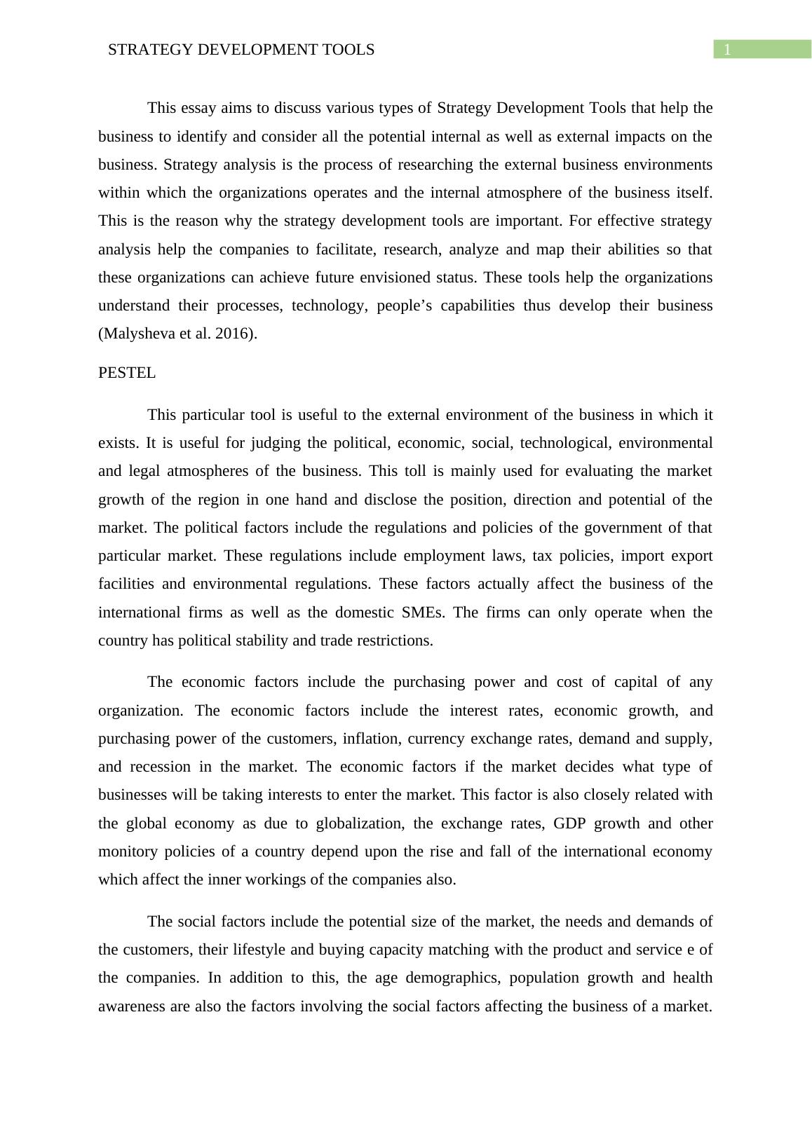 Analyzing Strategy Development Tools for Competitive Edge