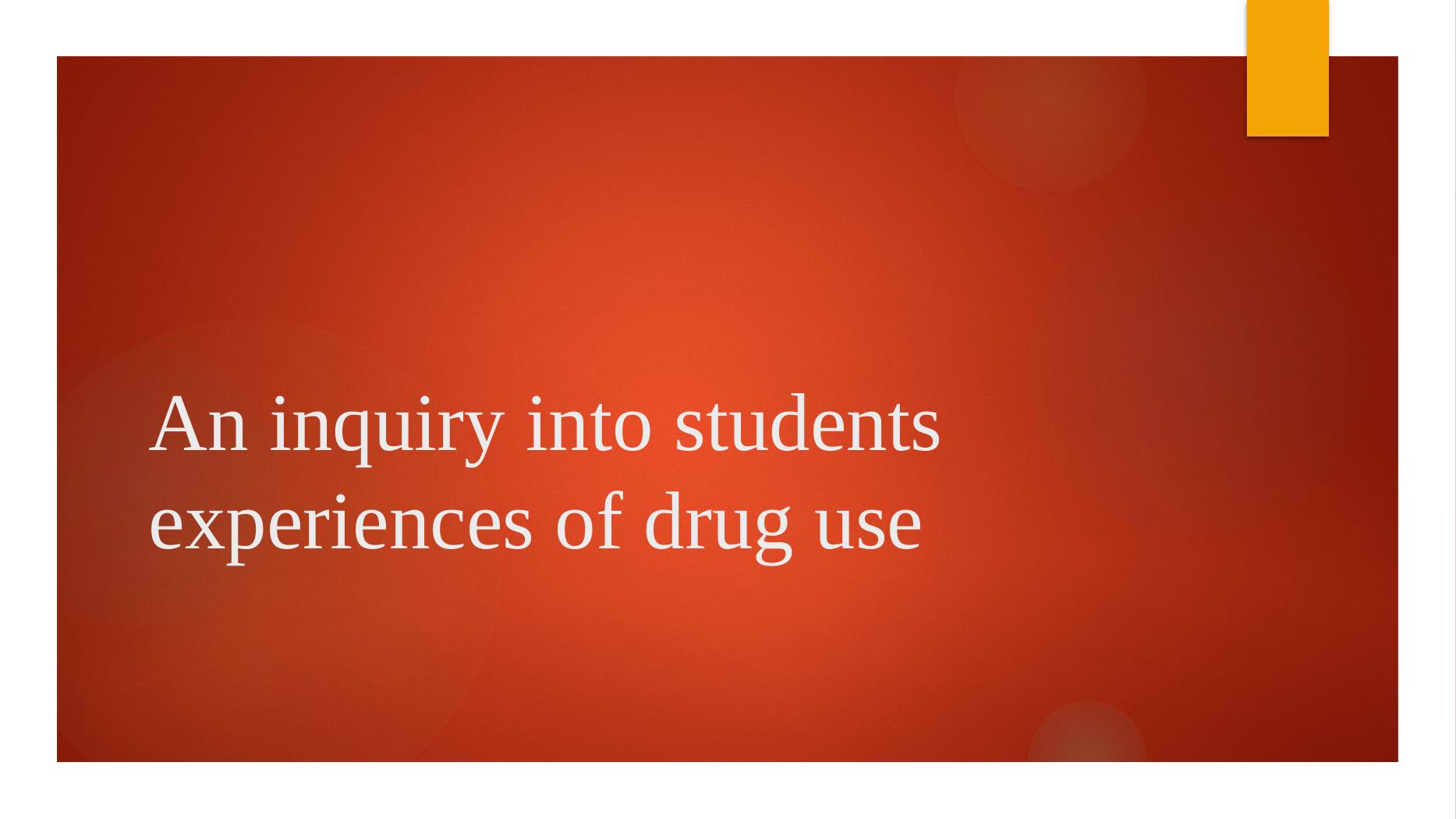 Students Experiences of Drug Use: Patterns, Variations, and Findings