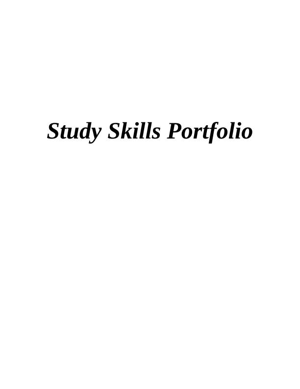 Essential Study Skills Portfolio With Study Material And Effective Time essential-study-skills-portfolio-with-study-material-and-effective-time