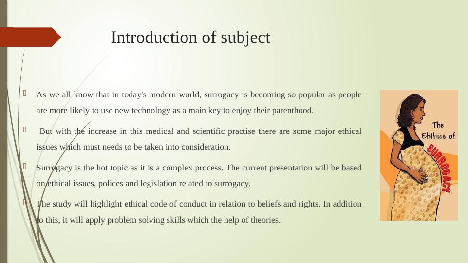 Legal and Ethical Issues of Surrogacy Presentation