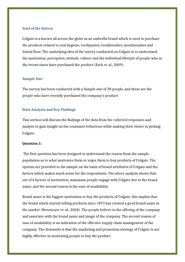 Marketing: Colgate Consumer Behavior Survey Report