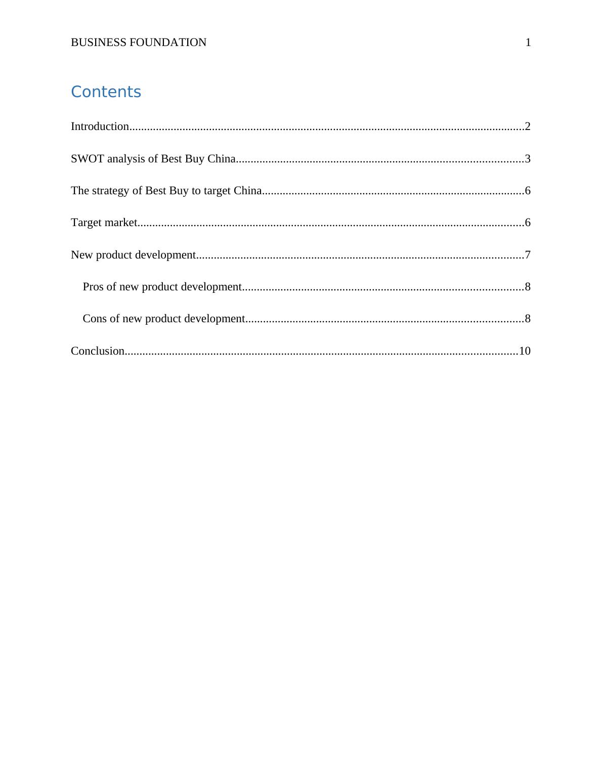 SWOT Analysis and New Product Development Strategy for Best Buy China