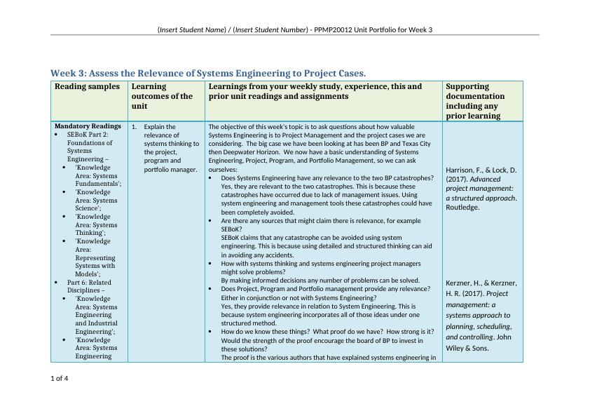 PPMP20012: Portfolio on Systems Engineering & Project Cases