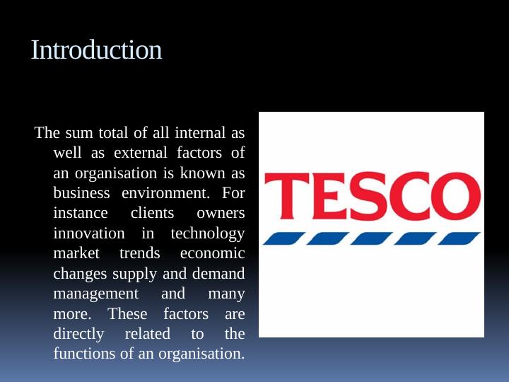 MOD003353 - Analyzing Tesco's Business Environment