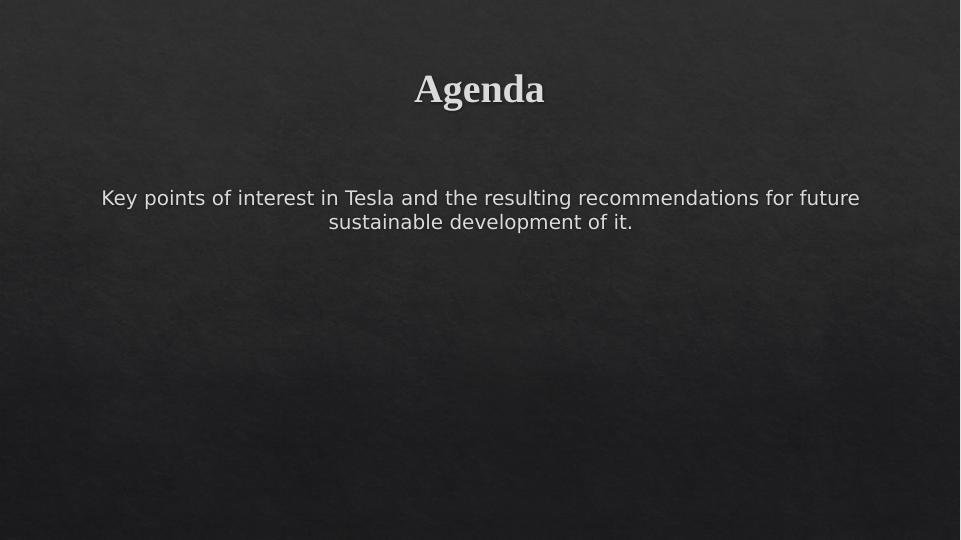 Key points for sustainable development of Tesla | Desklib