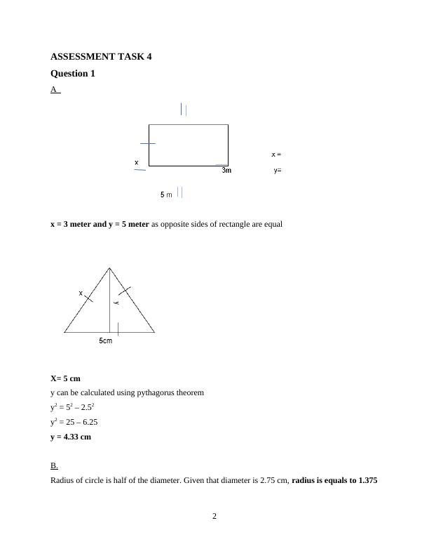 Trigonometry and Geometry - Solved Assignments and Essays | Desklib