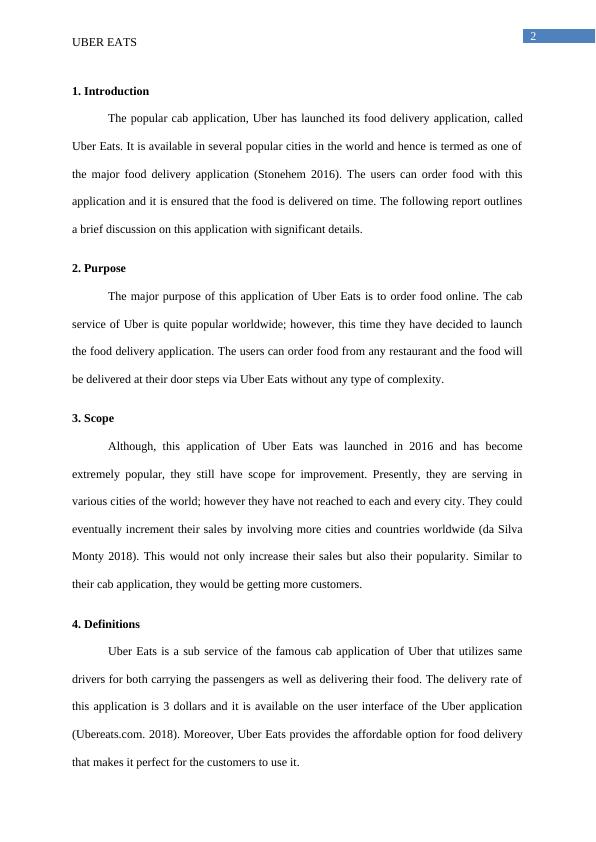 Uber Eats - Online Food Delivery Application by Uber