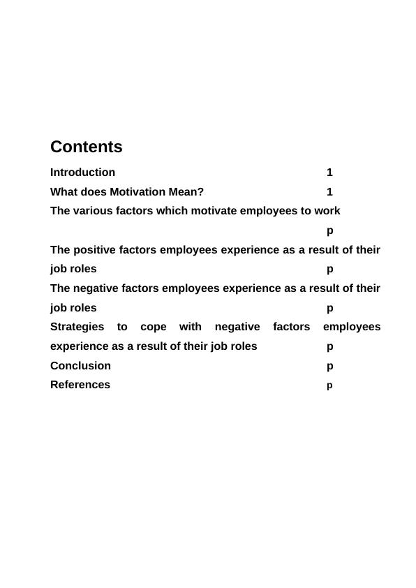 Understanding Why People Work and What Motivates Them