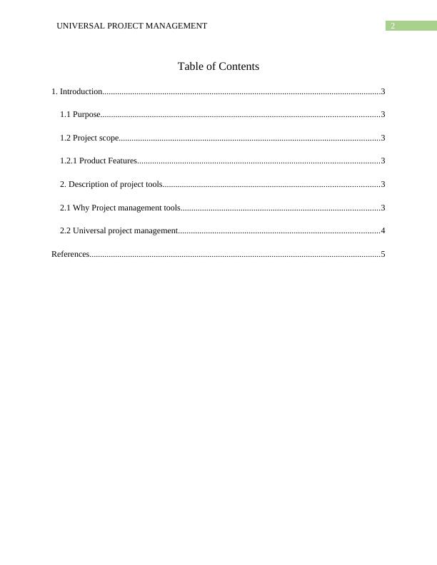 Universal Project Management - Desklib