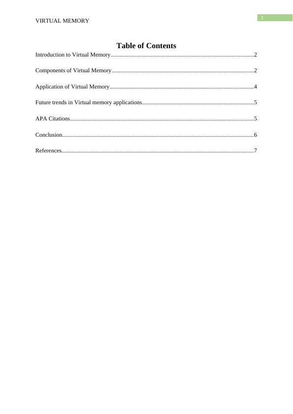 Virtual Memory Report: Components, Applications & Trends