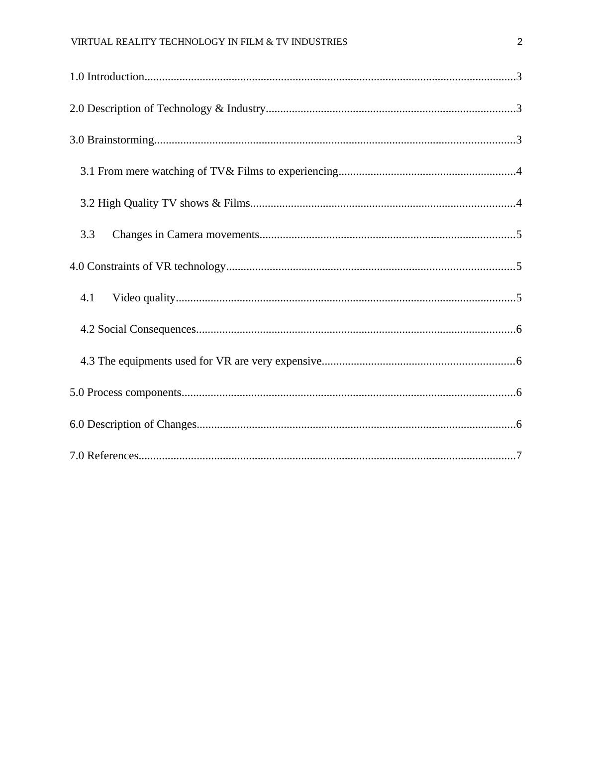 Virtual Reality Technology in Film & TV Industries - Desklib