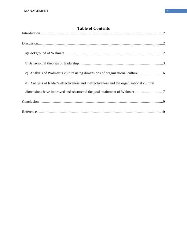 Walmart's Leadership and Organizational Culture Analysis