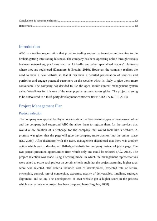 Website Development Project Plan: ABC Trading Company