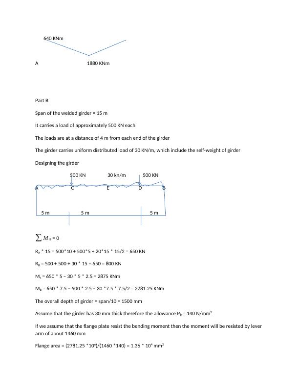 Structural Analysis and Design of Welded Plate Girder and Span Calculation - Desklib