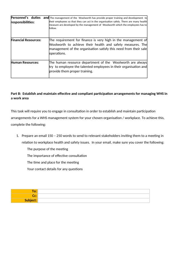 WHS Management System for an Organisation | Desklib