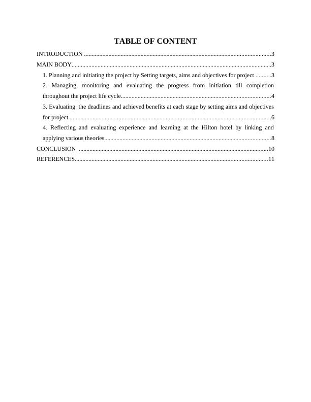 Hilton Hotel: Work-Based Training Project Analysis